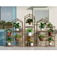 Tikea 13-Tier Indoor/Outdoor Plant Stand, Castle-Shaped Wooden Rack for ...