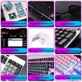 CNV Professional Pink LED Backlit Gaming Keyboard and Mouse Combo, 104 ...