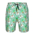 Fuzoiu Cute Alpaca 1 Print Men's Beach Shorts,Men's Swim Trunks,Quick ...