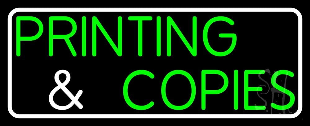 Printing And Copies LED Neon Sign 13 x 32 - inches, Clear Edge Cut ...