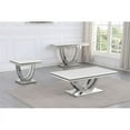 Pemberly Row Modern Silver Rectangle Faux Marble Coffee Table - Walmart.com