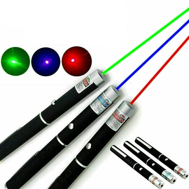 3 Packs Laser Pointer Pen Green Blue Red Light Visible Beam Lazer For ...