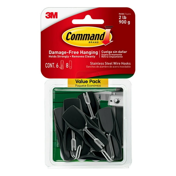 Command Outdoor Stainless Steel Wire Hooks Value Pack 17065S-6AWES, 6 ...