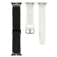 Onn+ Universal Black Woven Knit Silicone Watch Bands for Apple Samsung ...