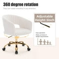 MOONMISS Modern Velvet Office Chair with Gold Base,Adjustable Swivel ...