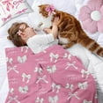 [60x50inch] Soft Funny Throw Blanket Pink Bow,Coquette Girly Blanket ...