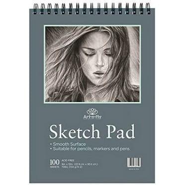U.S. Art Supply 5.5" x 8.5" Side Spiral Bound - 60lb Sketch Drawing Pad ...