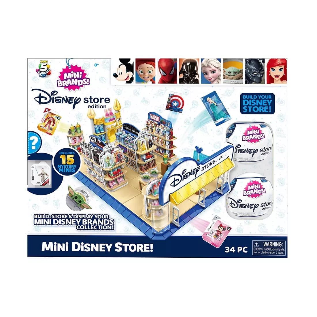 Zuru 40893 Disney 5 Surprise Mini Brands Doll Store Playset, 34-Pieces ...