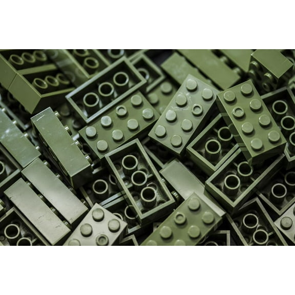 IMEX 2x4 Stud Khaki Interlocking Building Bricks 100 Pack Compatible ...