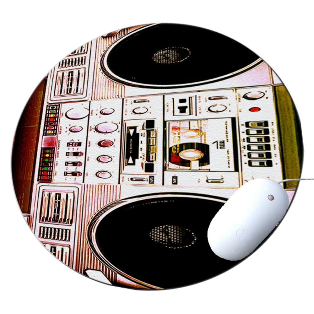 KuzmarK Round Mousepad / Hot Pad / Trivet - Boombox Ghettoblaster Radio ...