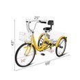 Free Shipping! BENTISM 7-Speed 3 Wheel Adult Tricycle 24'' Yellow Trike ...