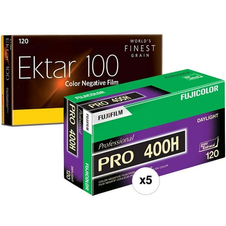Kodak Professional Ektar 100 Color Negative Film (120 Roll Film, 5-Pack) + FUJIFILM Fujicolor ...