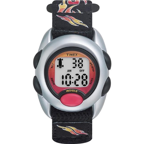 TIMEX TIME MACHINES 34mm Flames Elastic Fabric Kids Digital Watch ...