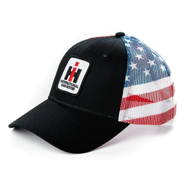 Black IH Logo Hat with US Flag Mesh Back IHFM - Walmart.com