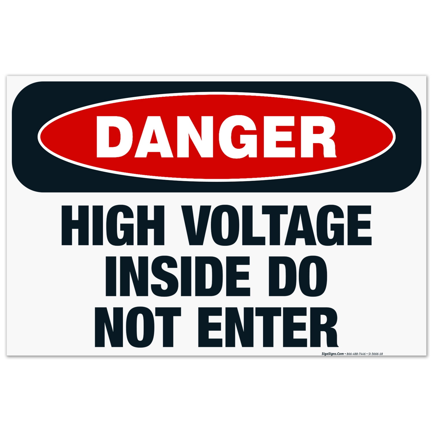 High Voltage Inside Do Not Enter Sign, OSHA Danger Sign, 24x36 ...