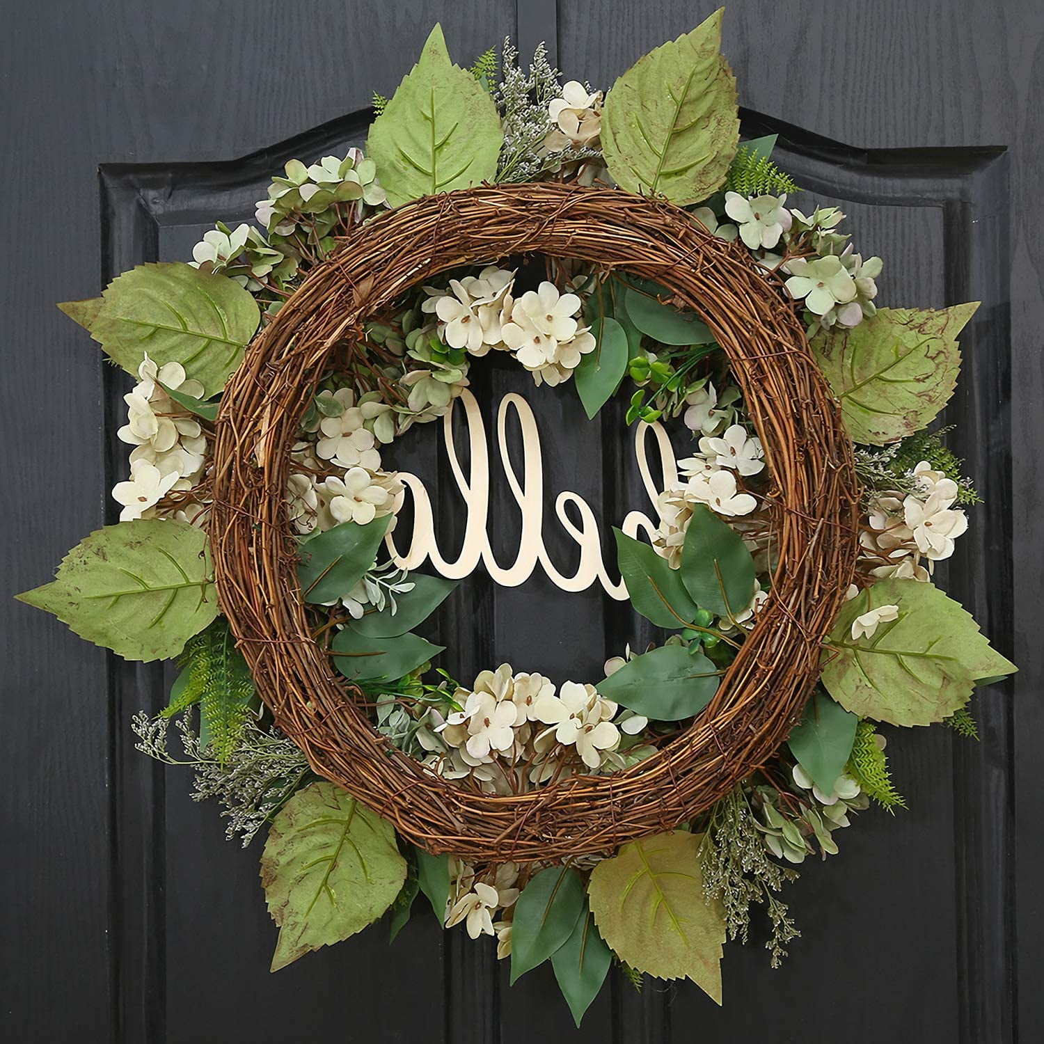 Everyday Wreath Front Door Wreath Hi Grapevine Wreath Mint Green Flower ...