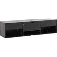 SONOROUS Studio ST-160B Wood and Glass TV Stand with Hidden Wheels for Sizes up to 75" (Modern ...