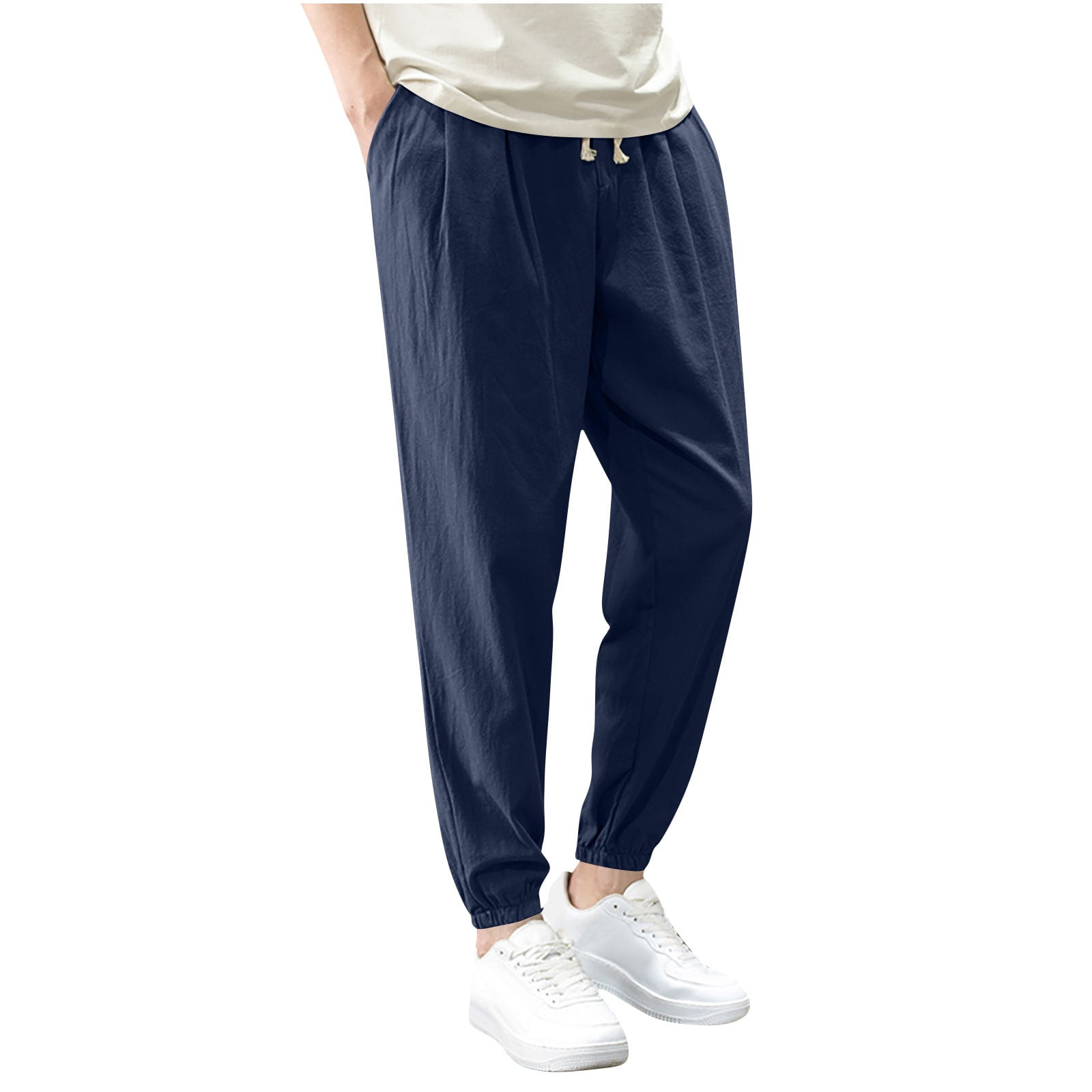 Click here for Hujlwoi Mens Pants Lightweight Solid Color Elastic... prices