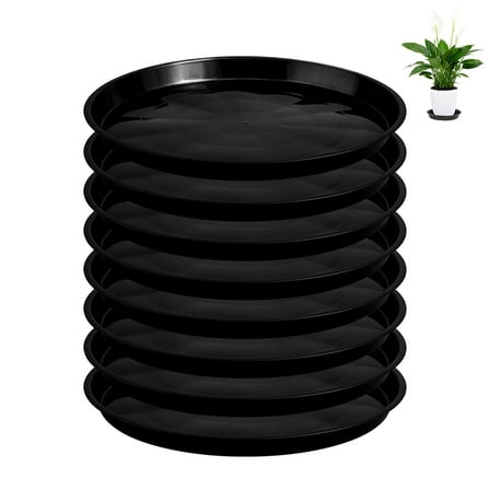 Bloem Mathers Round Planter with Saucer Tray: 8" - Black - Modern ...