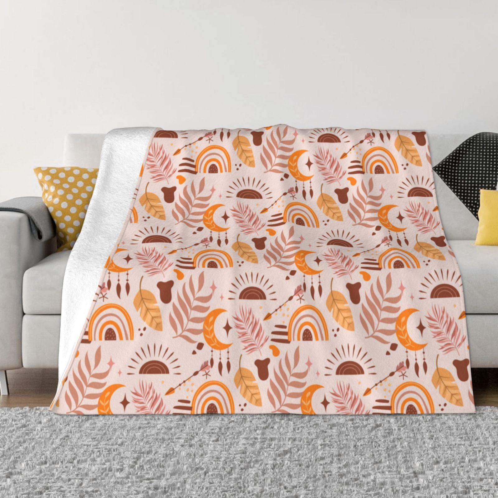 XMXT Throw Blanket, Retro Boho Chic Tribe Prints Machine Washable ...
