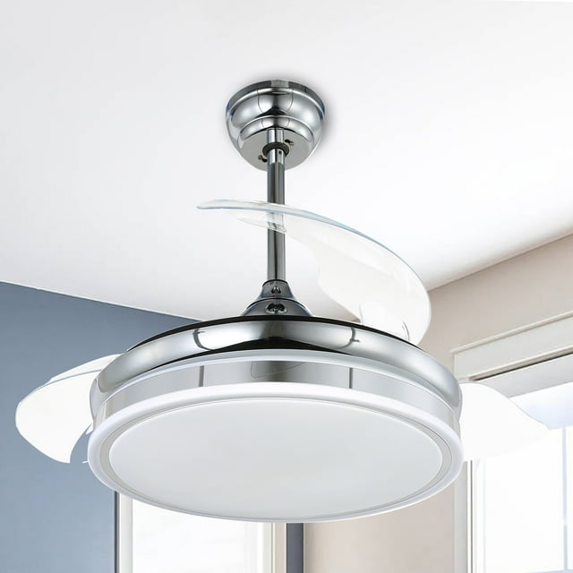 Cusp Barn 36 Inch Retractable Ceiling Fan with Lights and Remote ...