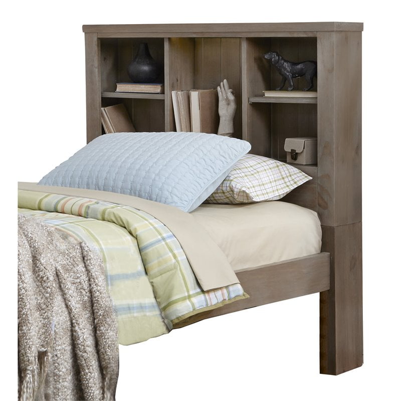 Hillsdale Highlands Cliffside Wood Twin Bookcase Headboard in Driftwood ...