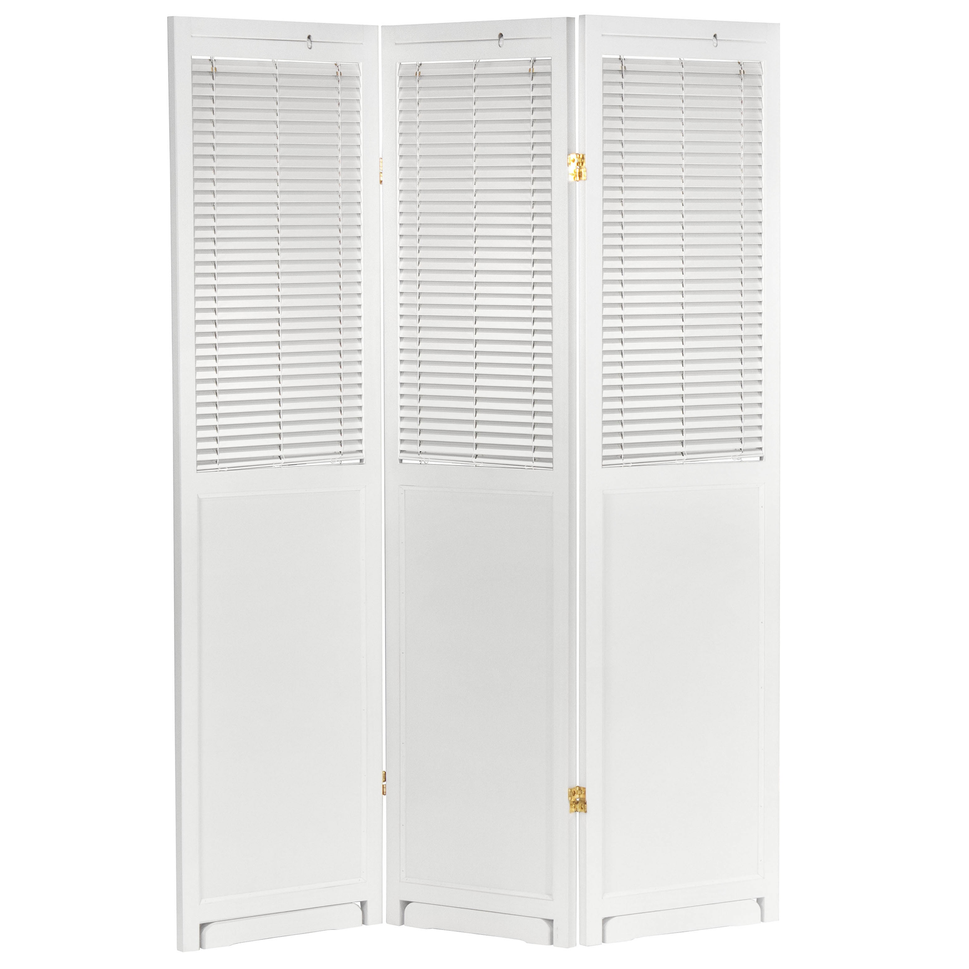 Oriental Furniture 6 ft. Tall Adjustable Shutter Room Divider White - 3 ...