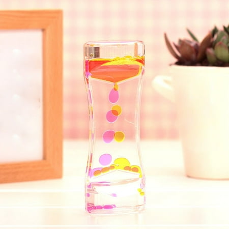 Double Colors Oil Hourglass Liquid Timer Floating Motion Bubbles Sand ...