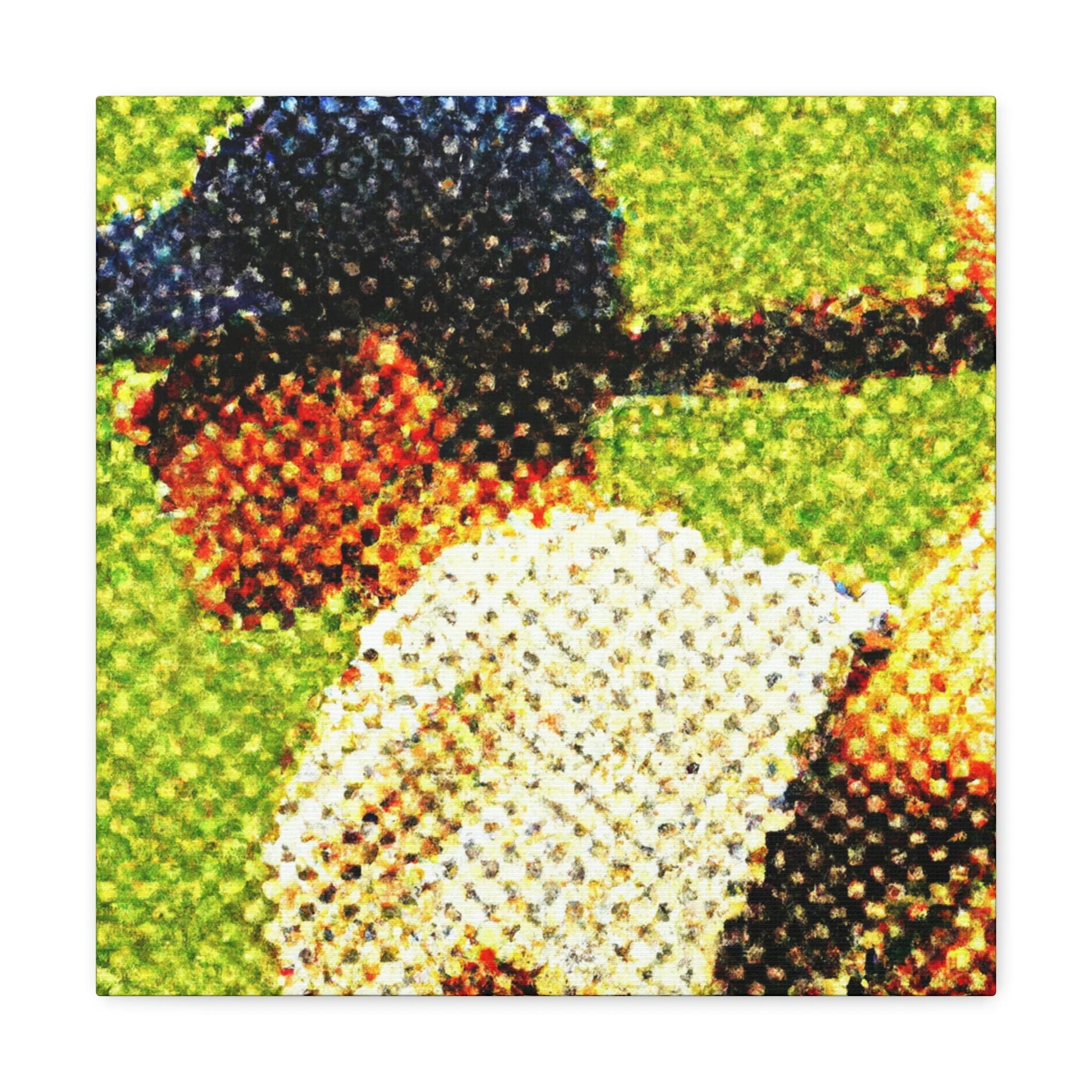 Baseball On Pointillism - Canvas - Walmart.com