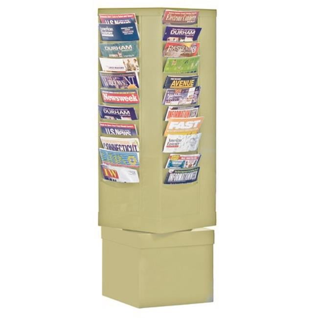 Durham 410-75 Steel 44 Contour Pocket Rotary Literature Rack, Tan ...