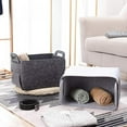 Foldable Storage Bins Baskets for Shelves Rectangle Collapsible Storage Cube with Carry Handles ...