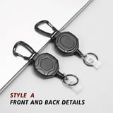 Badge Holder Retractable Clip Heavy Duty Carabiner Badge Reel Keychain ...