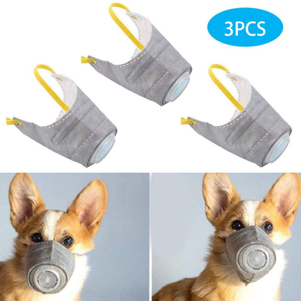 3PCS Adjustable Dog Respirator Mask Breathable Dog Muzzle Protective ...