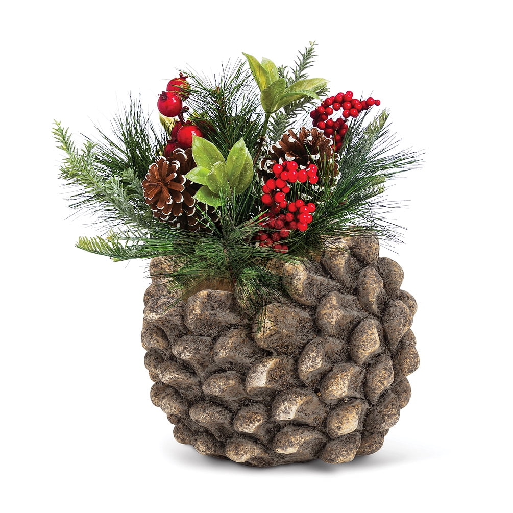 Set of 4 Small Pinecone Planter - Walmart.com