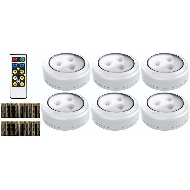Lightmates Led Wireless Puck Lights 6 Pack With Remote Control Switch ...