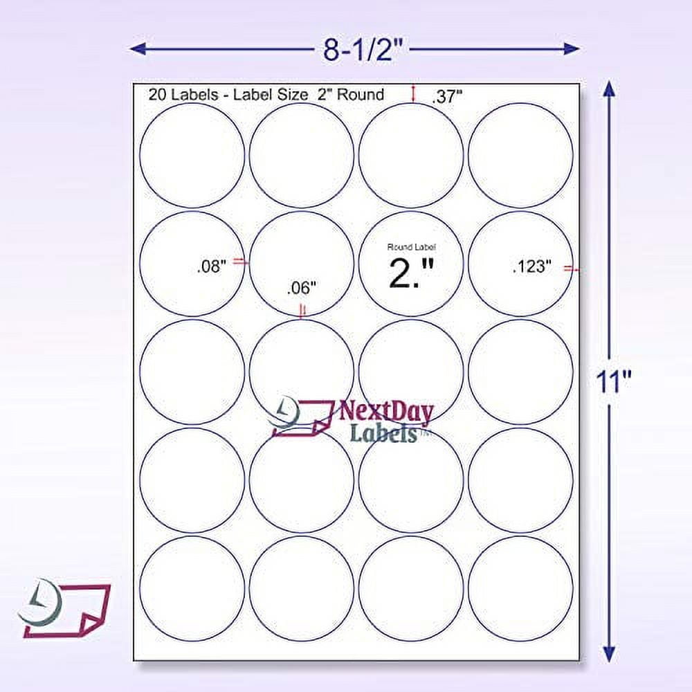 Round White Laser Ink Jet Labels - 20 Per Page | 500 Labels in Nepal at ...