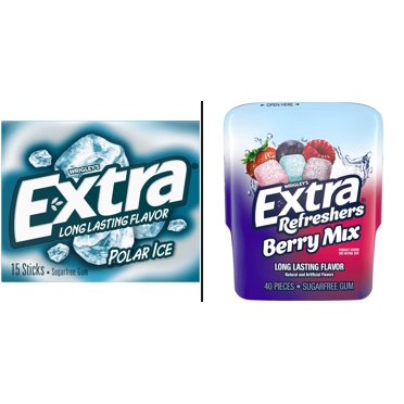 EXTRA Refreshers FRUIT MIX Sugar Free Chewing Gum Bulk, 40 Pieces Per ...