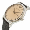 Emporio Armani Men's AR11096 Silver Leather Japanese Quartz Dress Watch ...