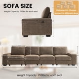 Fairyland 128" Modern Modular Sofa Couch, 4-Seater Sofas with Large ...