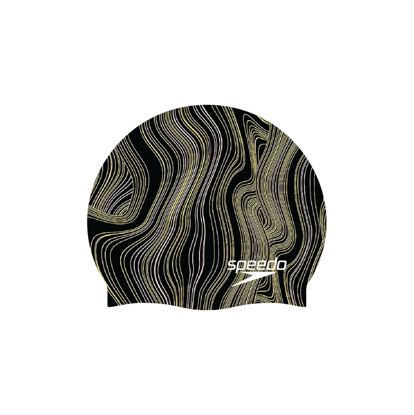 Speedo Swim Cap ELASTOMERIC WAVE Black/Gold - Walmart.com