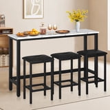 Walmart High Top Small Kitchen Dining Table Set for 3, Modern Tall Pub ...
