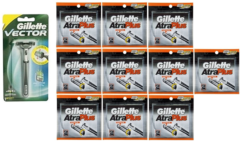 Vector Plus Razor Handle + Atra Plus Refill Razor Blades 10 ct. (Pack ...