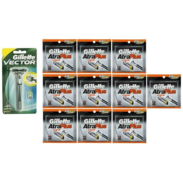 Vector Plus Razor Handle + Atra Plus Refill Razor Blades 10 ct. (Pack ...