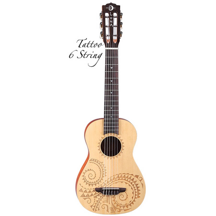 Luna Uke 6-String Tattoo Select Spruce - Walmart.com
