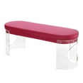 Clarity Contemporary/Glam Bench in Clear Acrylic and Pink Velvet by ...