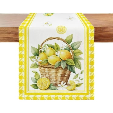 Yellow Table Runner Summer Lemon Table Runners Lemon Decorations for ...
