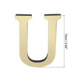 Uxcell 3D Acrylic Alphabet Mirror Wall Stickers Letter U Self Adhesive ...