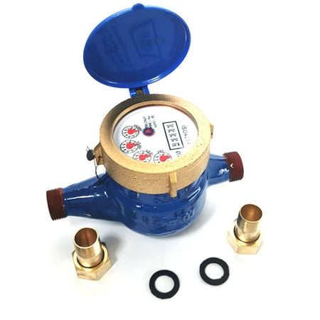 DN15 Water Meter, Cold Water Meter Rotor Type Iron Shell With Nuts ...