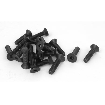 Uxcell M6 x 25mm Metric Hex Socket Countersunk Flat Head Screw Bolts ...
