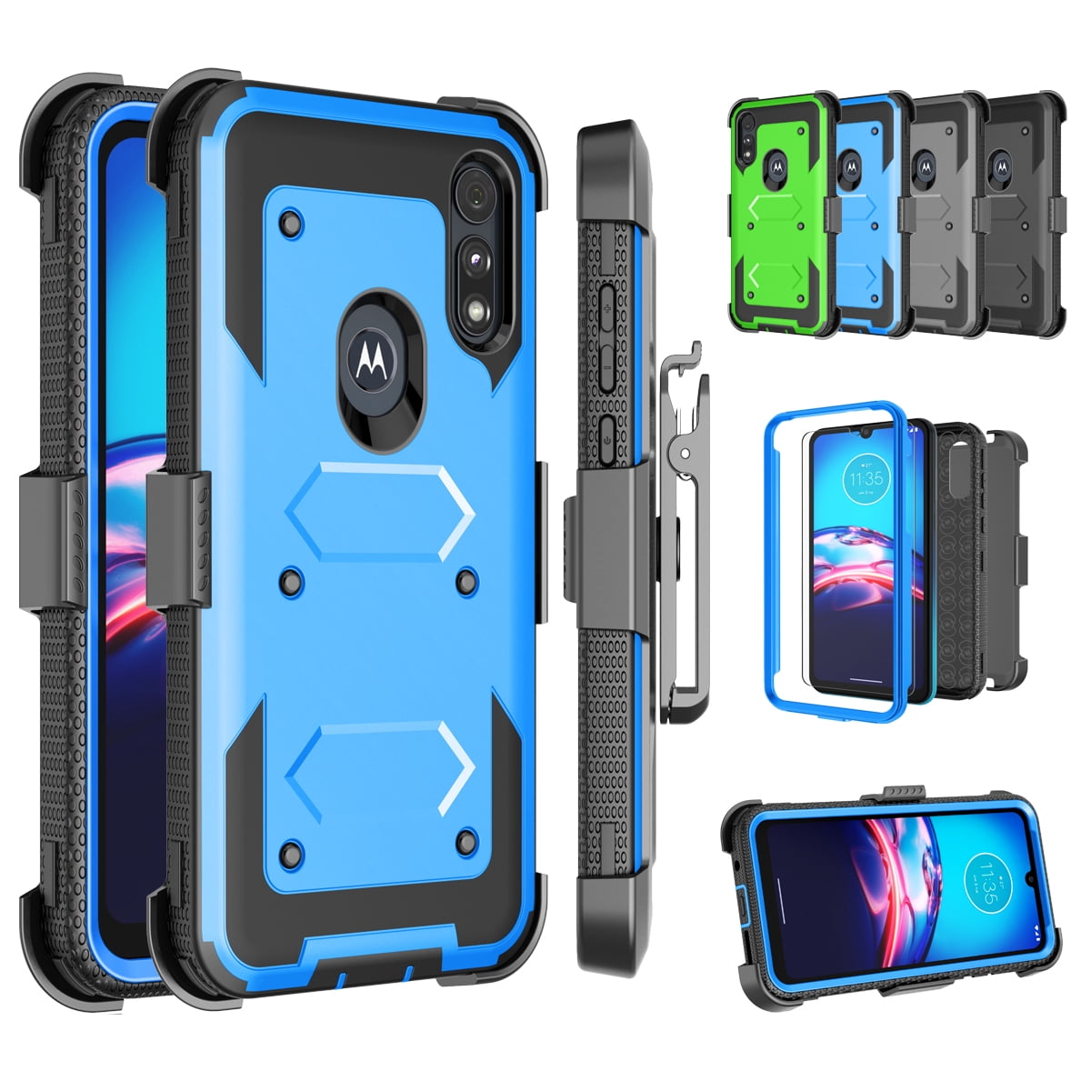 Moto E 2020 Case Clip Belt Holster, Takfox Shockproof Swivel Defender ...